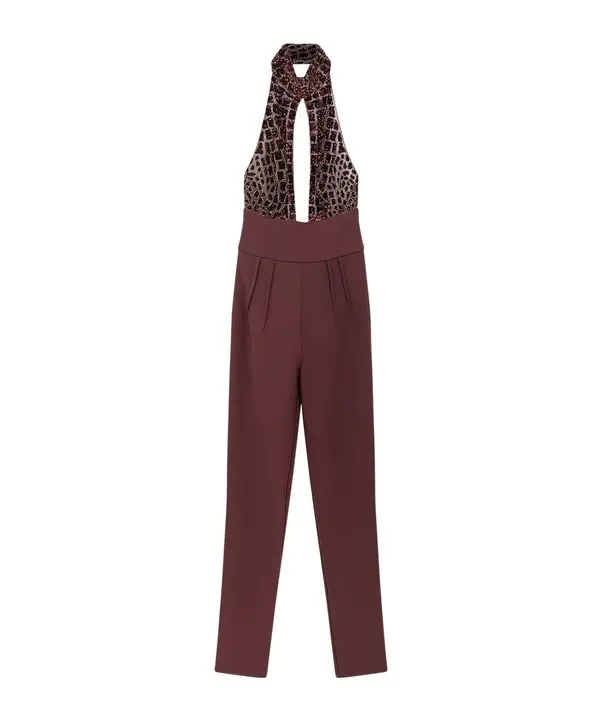 Elisabetta Franchi Halter-neck Sequin-embellished Jumpsuit - Red