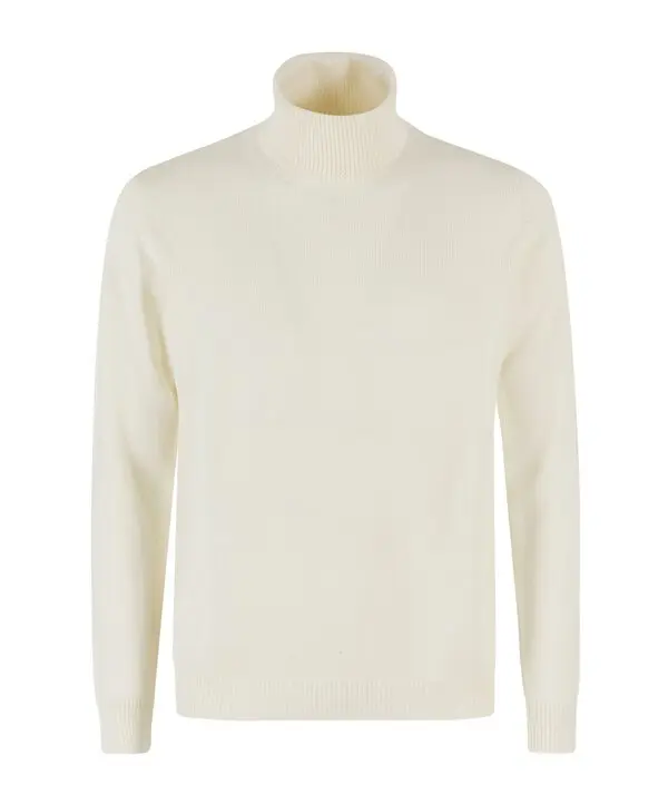 ROBERTO COLLINA Turtleneck Long Sleeve Sweater - White