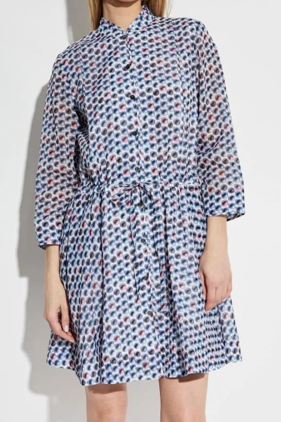 Tory Burch Printed Mini Shirt Dress - Blue