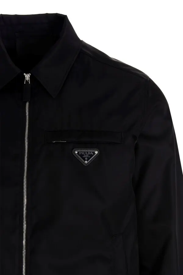 Prada Re-nylon Logo Jacket - Black