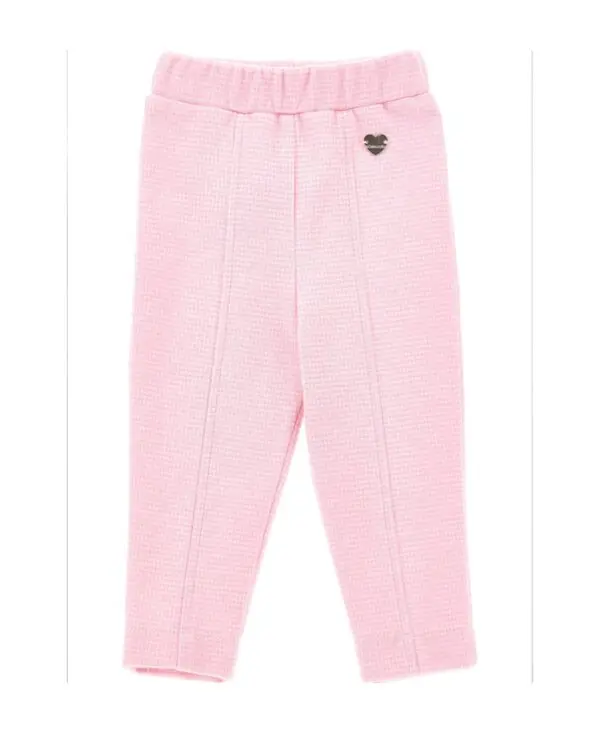 Monnalisa Heart Appliqué Houndstooth Track Pants