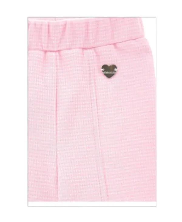 Monnalisa Heart Appliqué Houndstooth Track Pants