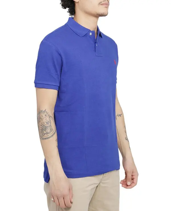 Polo Ralph Lauren Slim Fit Mesh Polo Shirt - Blue
