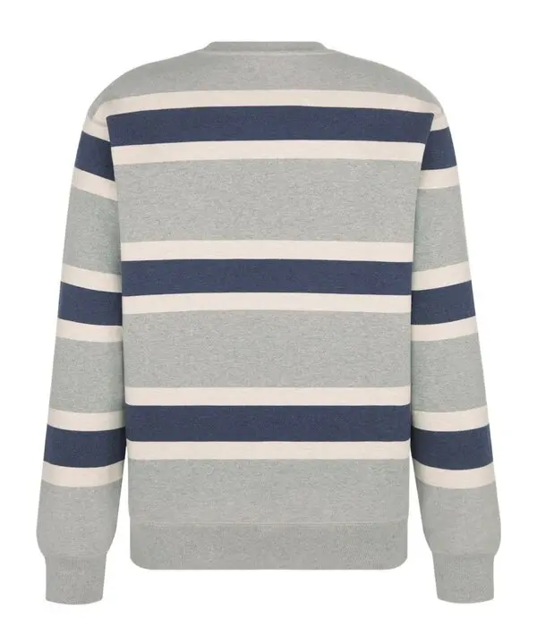 Dior Striped Crewneck Sweater With Bobby Embroidery