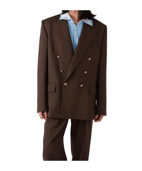 Casablanca Double-breasted Tailored Jacket With Peak Lapels - Brown