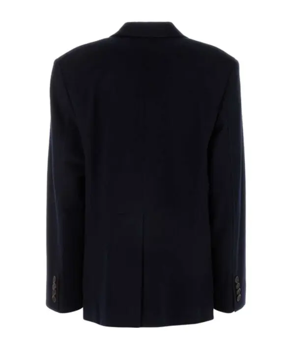 Miu Miu Single-breasted Velour Jacket With Embroidered Logo
