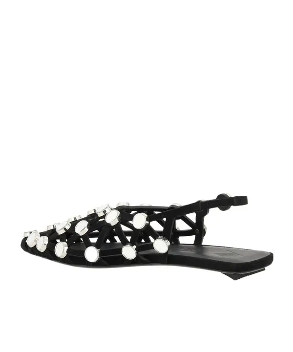 Attico The Grid Slingback Ballerina Flats - Black