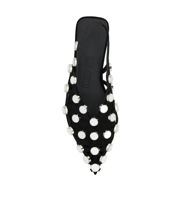Attico The Grid Slingback Ballerina Flats - Black