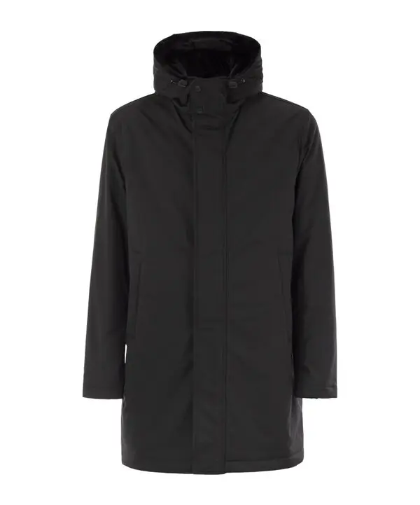 Herno Hooded Cotton Jacket - Black