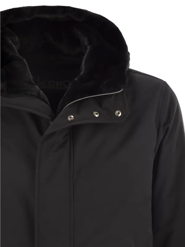 Herno Hooded Cotton Jacket - Black
