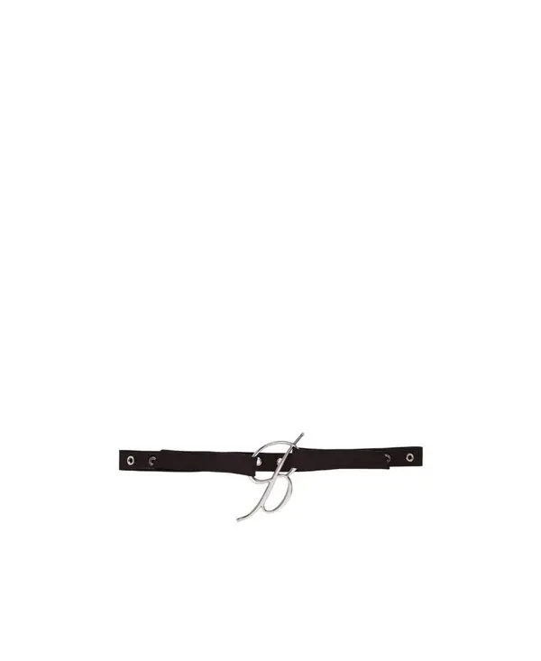 Blumarine Logo Buckle Leather Belt - Black
