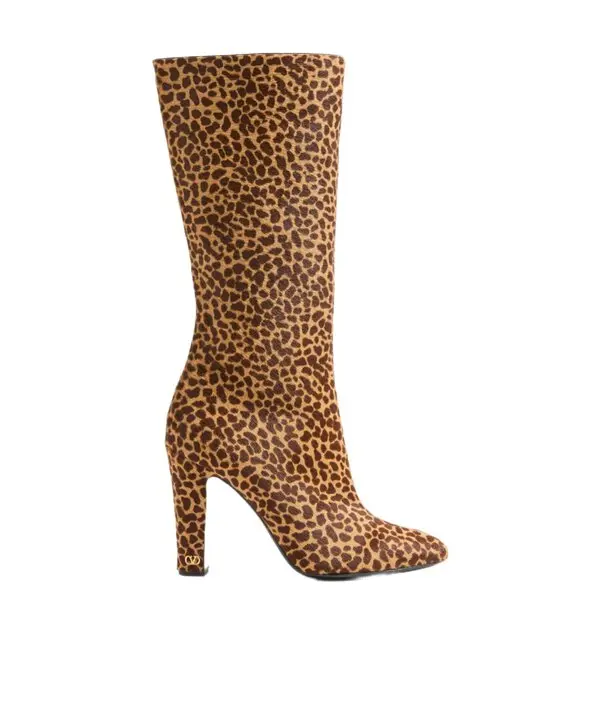 Valentino Garavani Hotty Boot In Pony-effect Calfskin - Brown