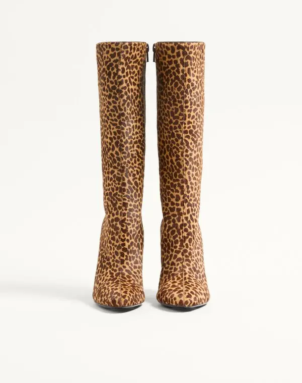Valentino Garavani Hotty Boot In Pony-effect Calfskin - Brown