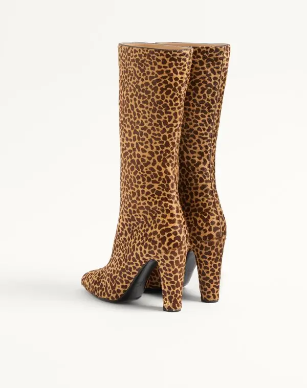 Valentino Garavani Hotty Boot In Pony-effect Calfskin - Brown