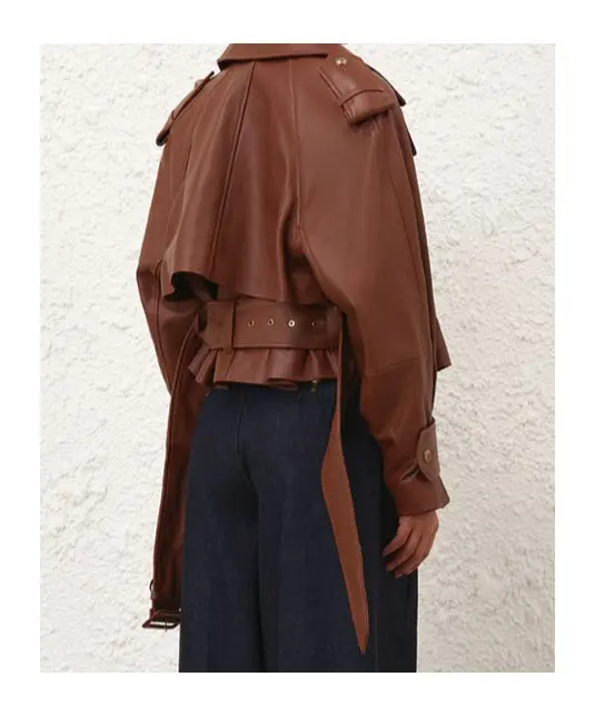 Zimmermann Hypnotic Belted Leather Jacket - Tan
