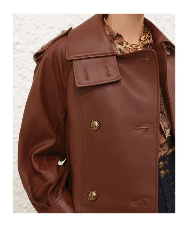 Zimmermann Hypnotic Belted Leather Jacket - Tan