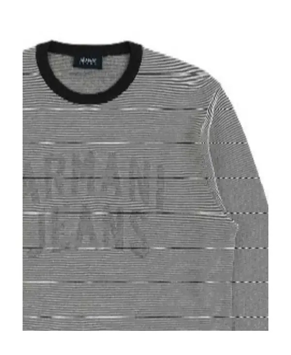 Emporio Armani Striped Logo Crewneck Sweater