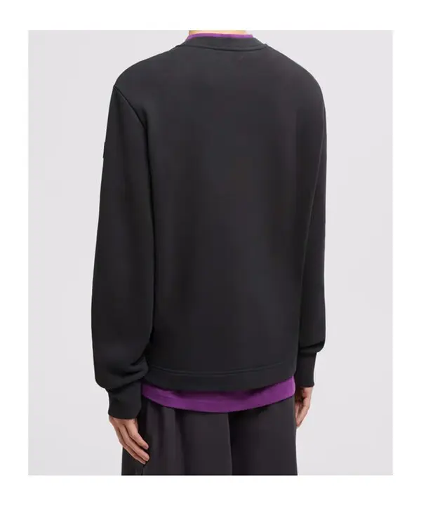 Moncler Logo Printed Crewneck Sweatshirt - Black