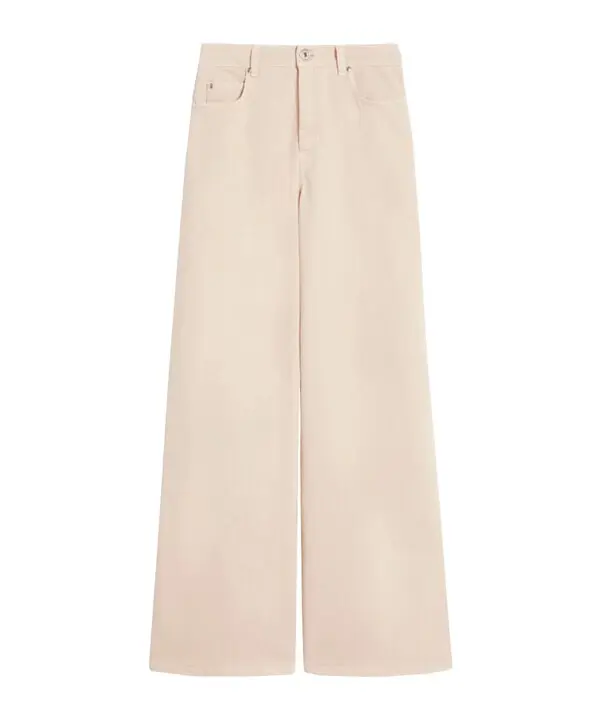 Max Mara Medina Wide Leg Trousers - Sand-colored