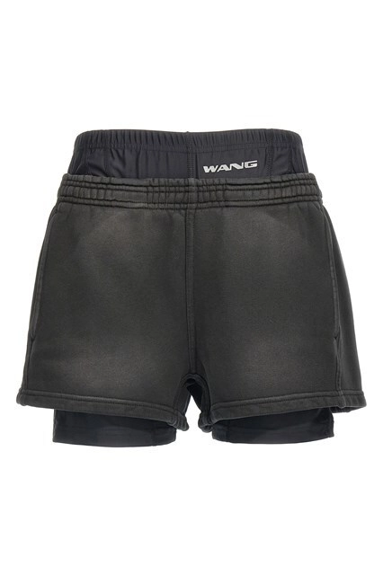 Alexander Wang Layered Elasticated-waist Shorts - Faded Black