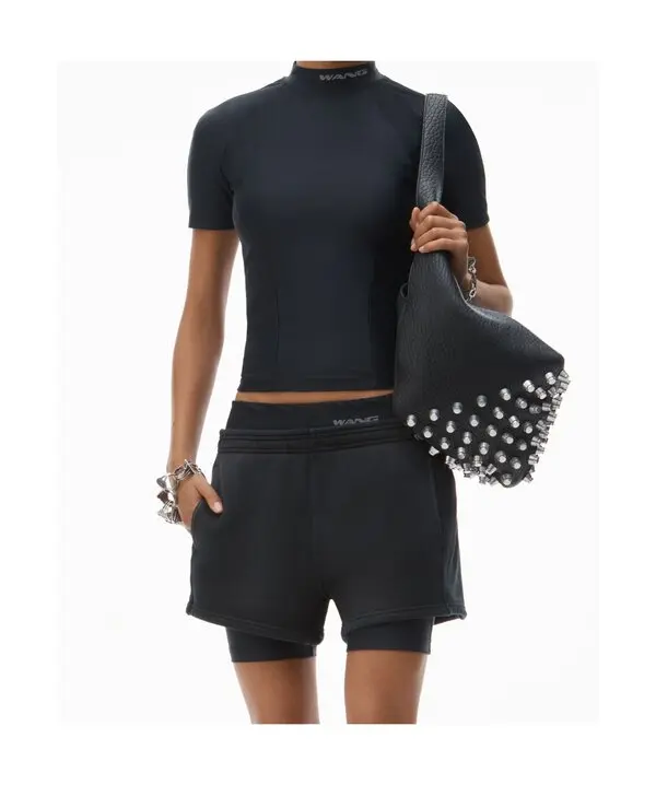 Alexander Wang Layered Elasticated-waist Shorts - Faded Black