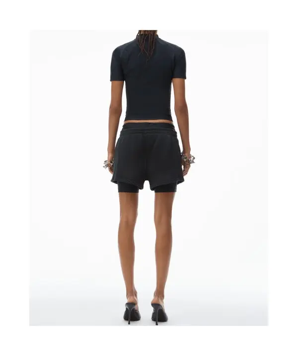 Alexander Wang Layered Elasticated-waist Shorts - Faded Black