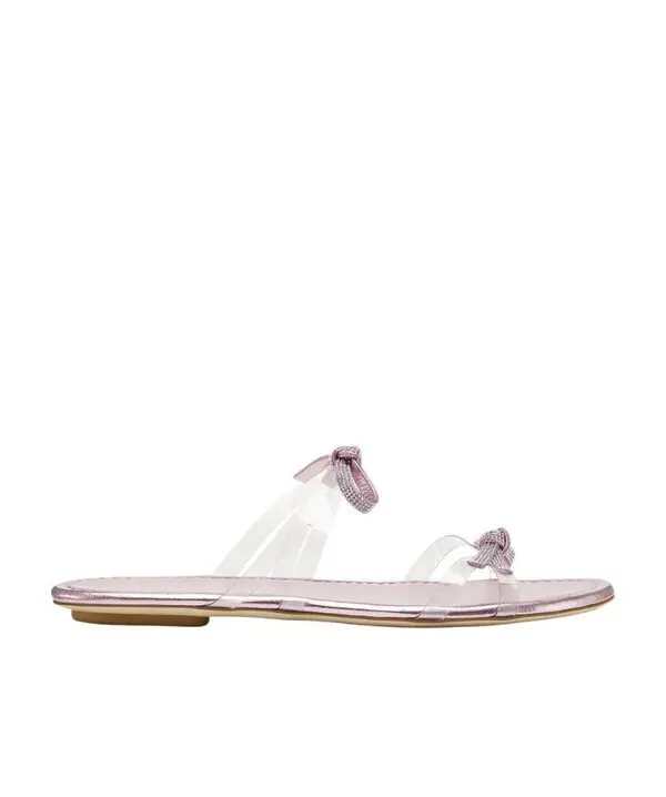 STUART WEITZMAN Embellished Bow Detail Flat Sandals