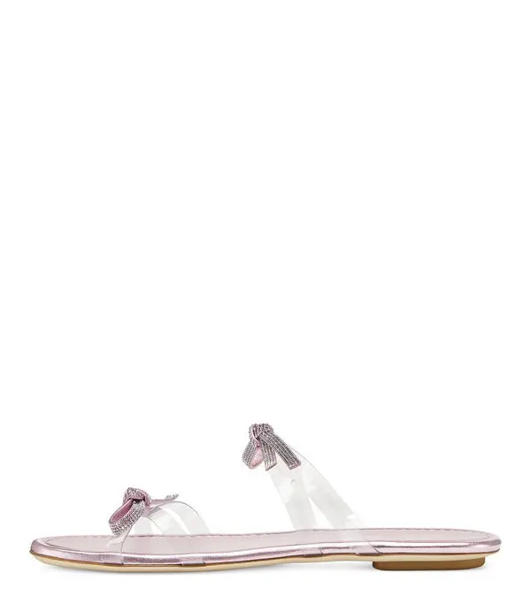 STUART WEITZMAN Embellished Bow Detail Flat Sandals