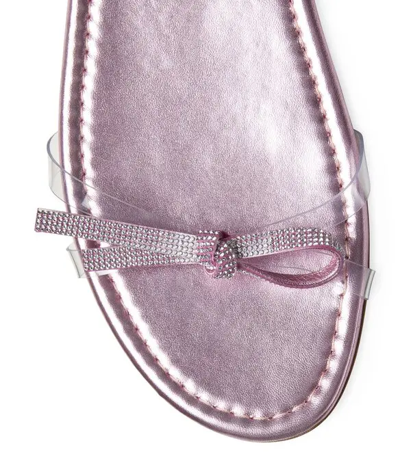 STUART WEITZMAN Embellished Bow Detail Flat Sandals