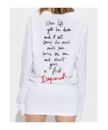 Dsquared2 Slogan Printed Long-sleeved Mini Dress