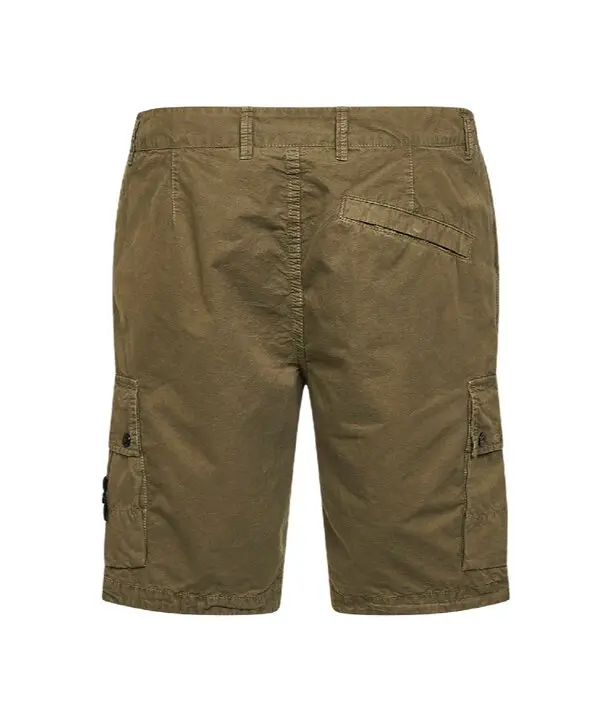 Stone Island Compass Patch Cargo Shorts - Green