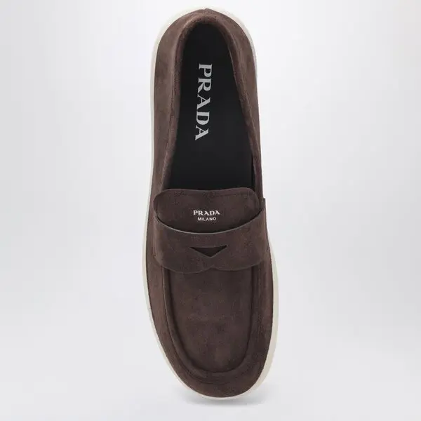 Prada Suede Lifestyle Loafers - Dark Brown