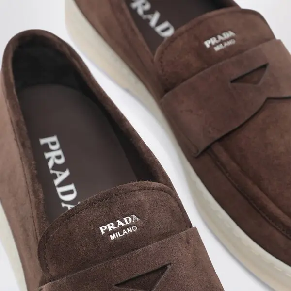 Prada Suede Lifestyle Loafers - Dark Brown
