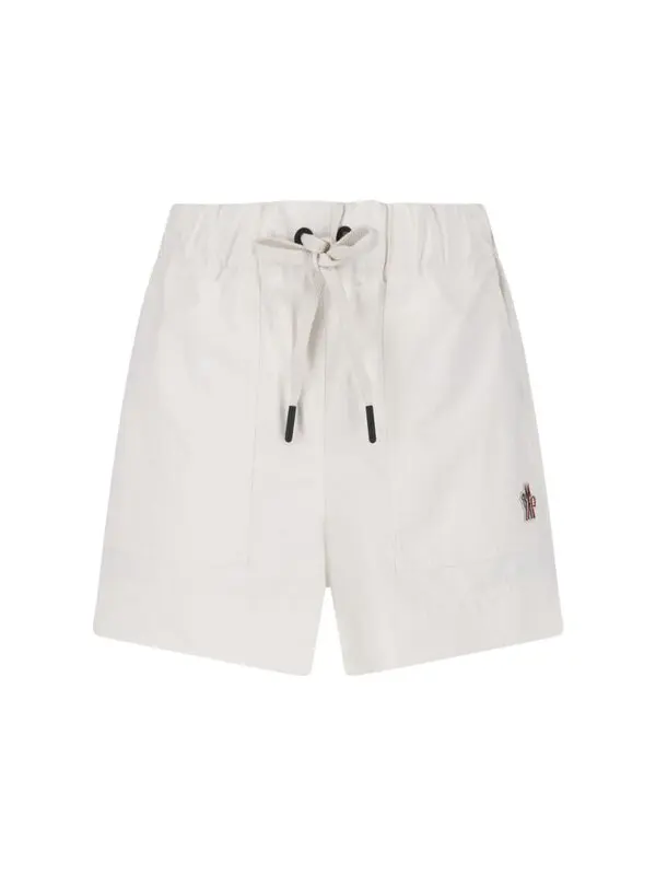 Moncler Elasticated Logo Shorts - Cream