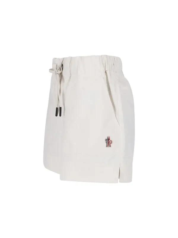 Moncler Elasticated Logo Shorts - Cream