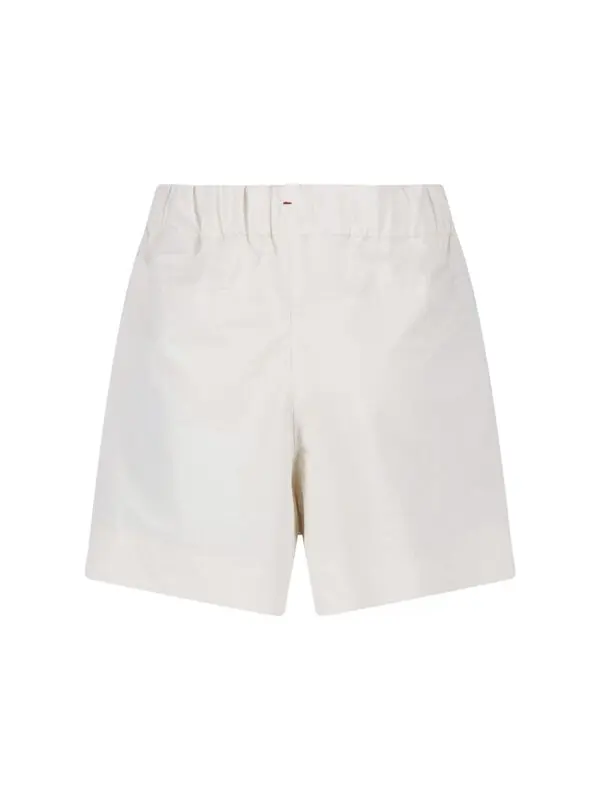 Moncler Elasticated Logo Shorts - Cream