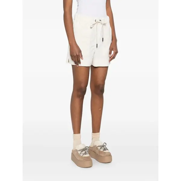 Moncler Elasticated Logo Shorts - Cream