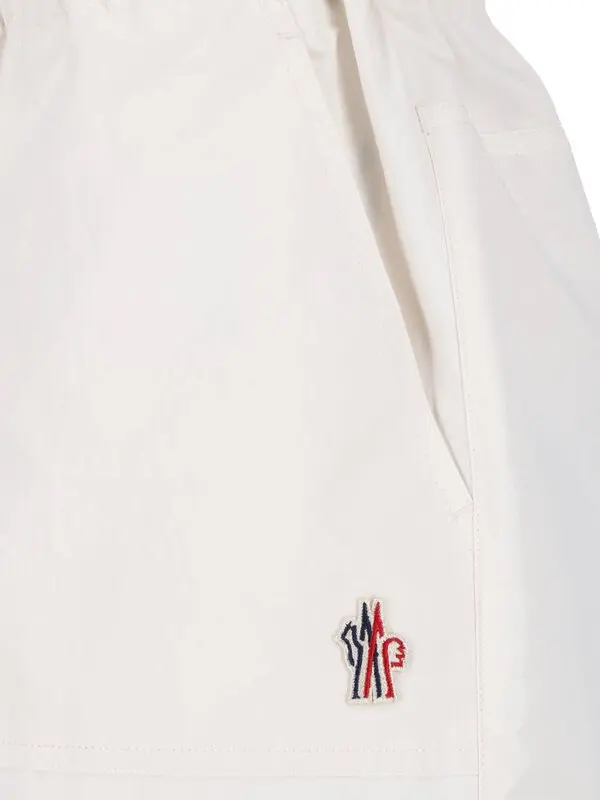Moncler Elasticated Logo Shorts - Cream