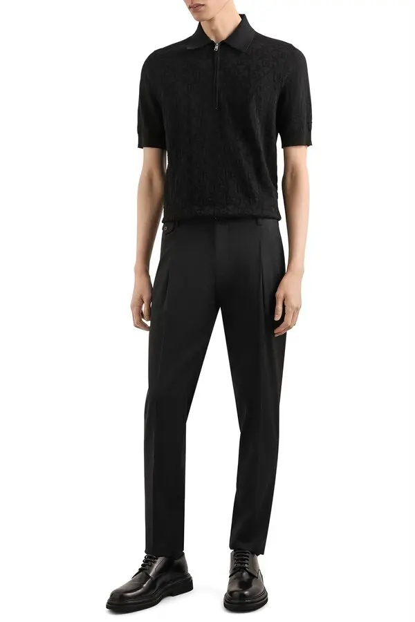 Dolce & Gabbana Dolce Gabbana Zip Polo T-shirt - Black