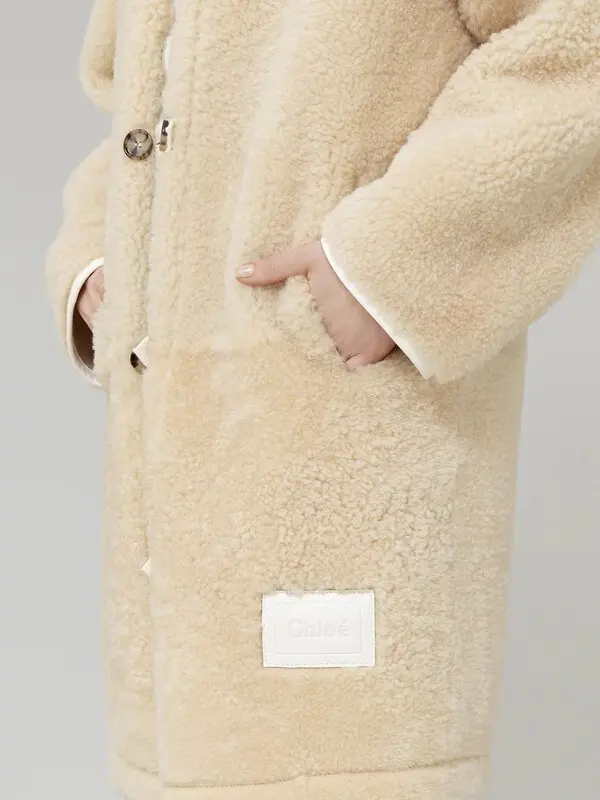 Chloé Single-breasted Shearling Coat