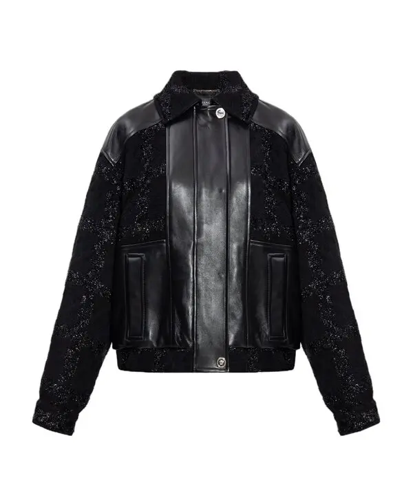 Versace Long-sleeved Leather Jacket With Medusa Head Detail