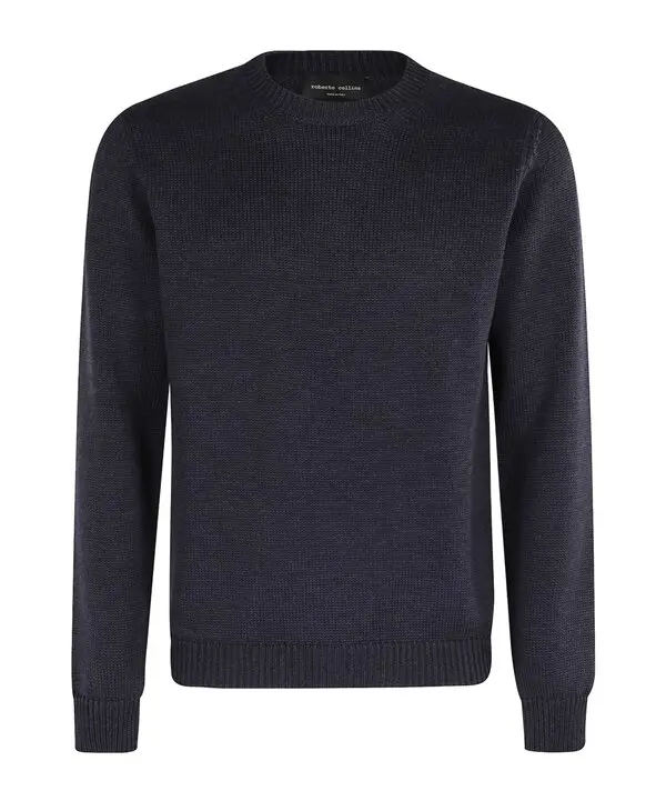ROBERTO COLLINA Crew Neck Long Sleeve Sweater - Black