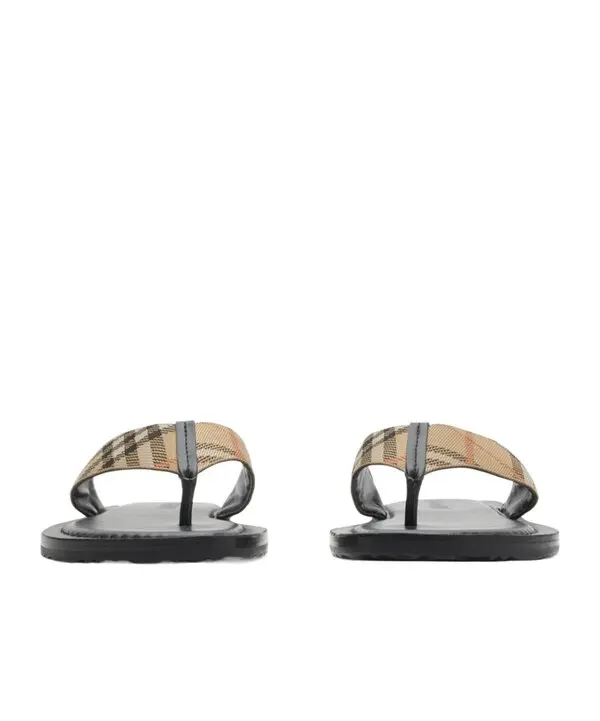 Burberry Checked Pavilion Slip-on Slides - Sand-colored