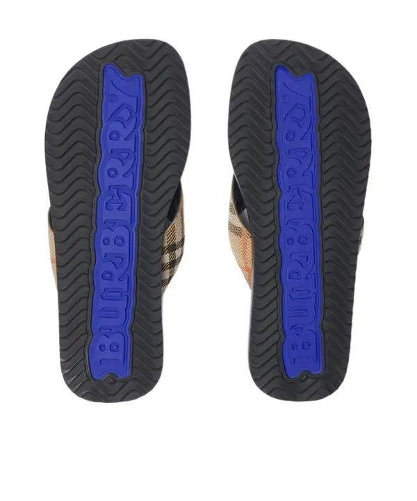 Burberry Checked Pavilion Slip-on Slides - Sand-colored