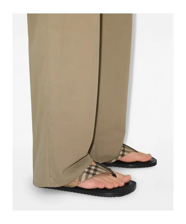 Burberry Checked Pavilion Slip-on Slides - Sand