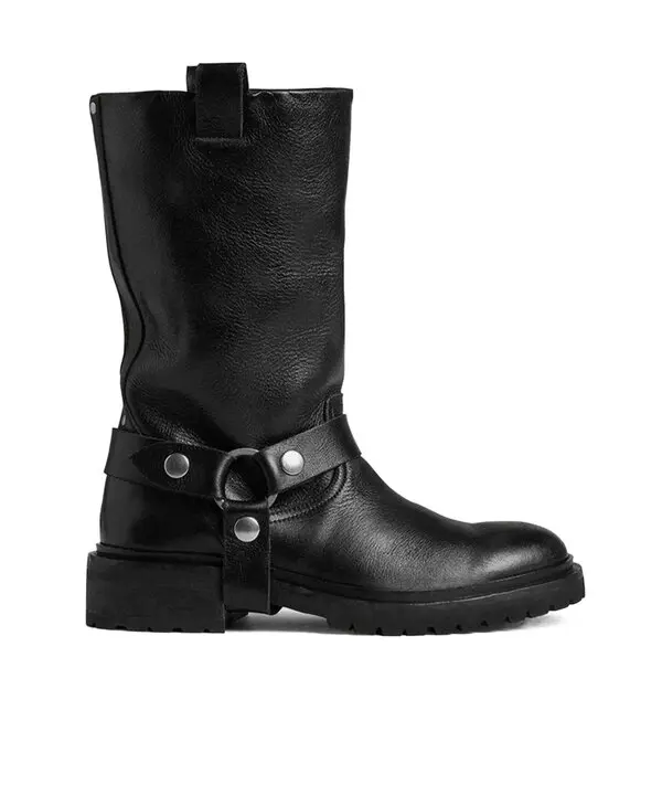 GOLDEN GOOSE Kurt Buckled Studded Boots - Black