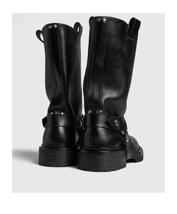 GOLDEN GOOSE Kurt Buckled Studded Boots - Black