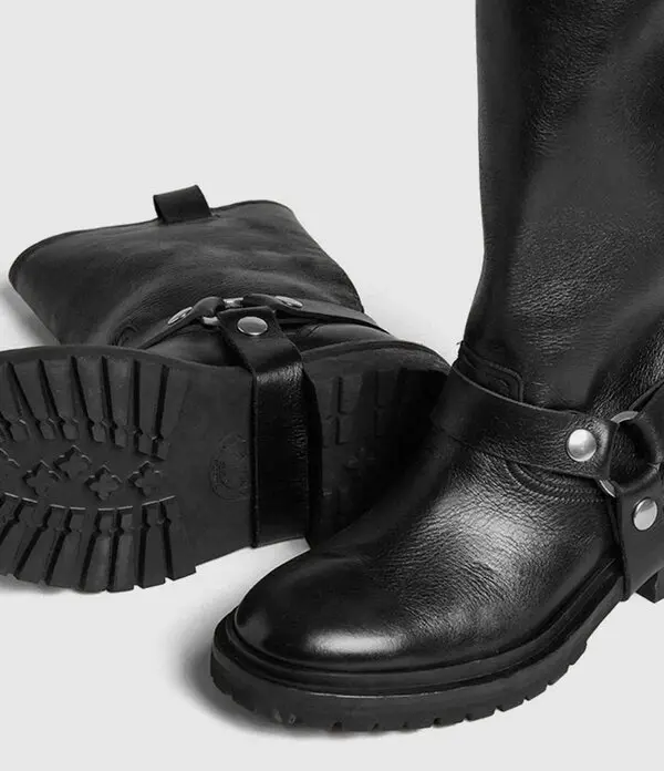 GOLDEN GOOSE Kurt Buckled Studded Boots - Black