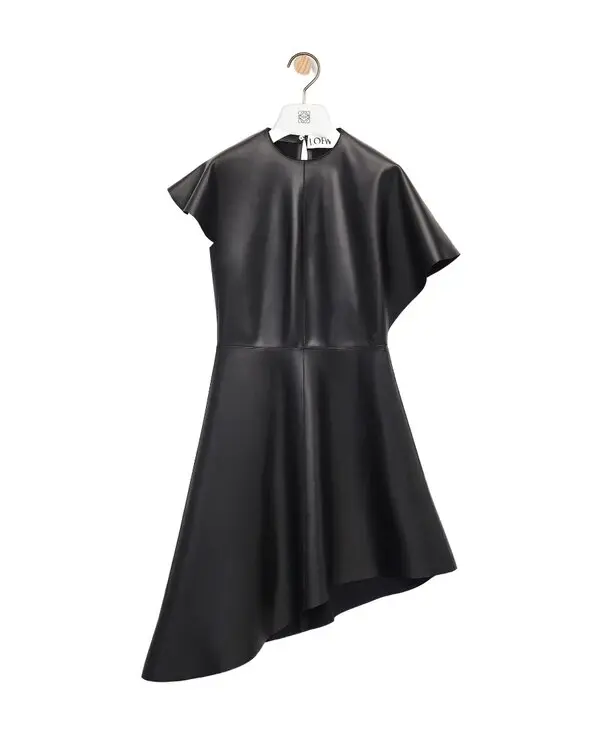 Loewe Asymmetric Dress In Nappa - Black