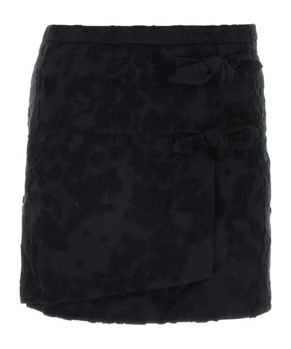 GANNI Jacquard Floral Pattern Skirt With Knot Detailing